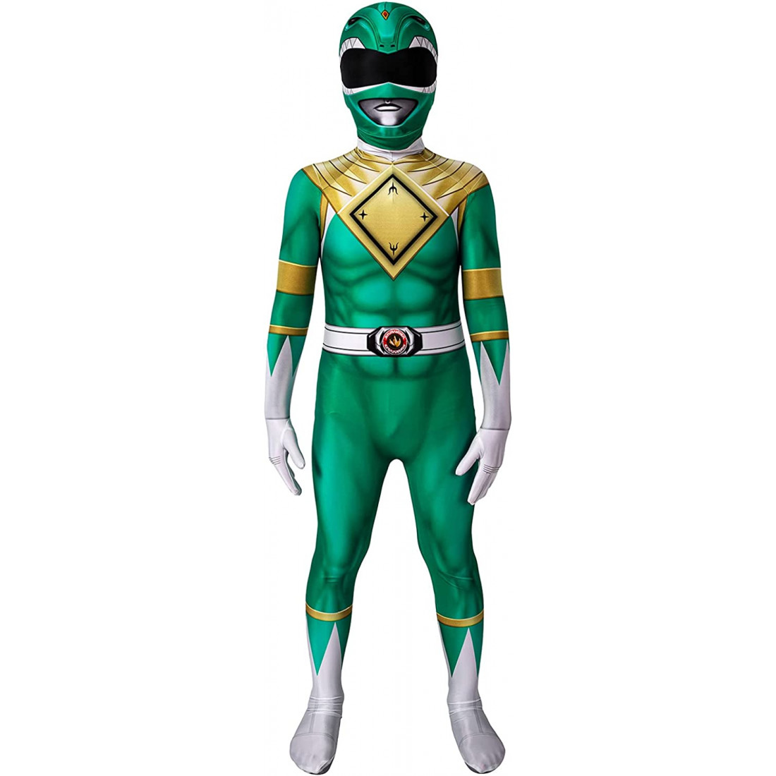 Fantasia Power Rangers Verde Infantil Luxo