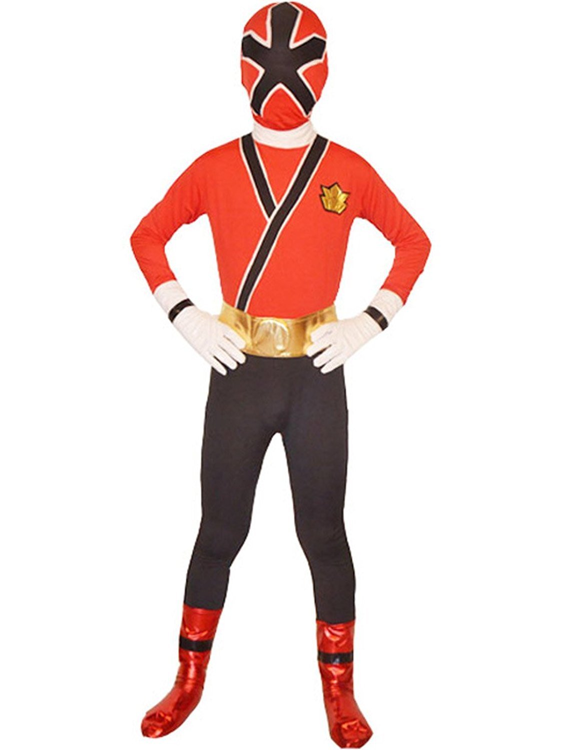 Fantasia Power Rangers Vermelho Luxo Infantil Adolescente